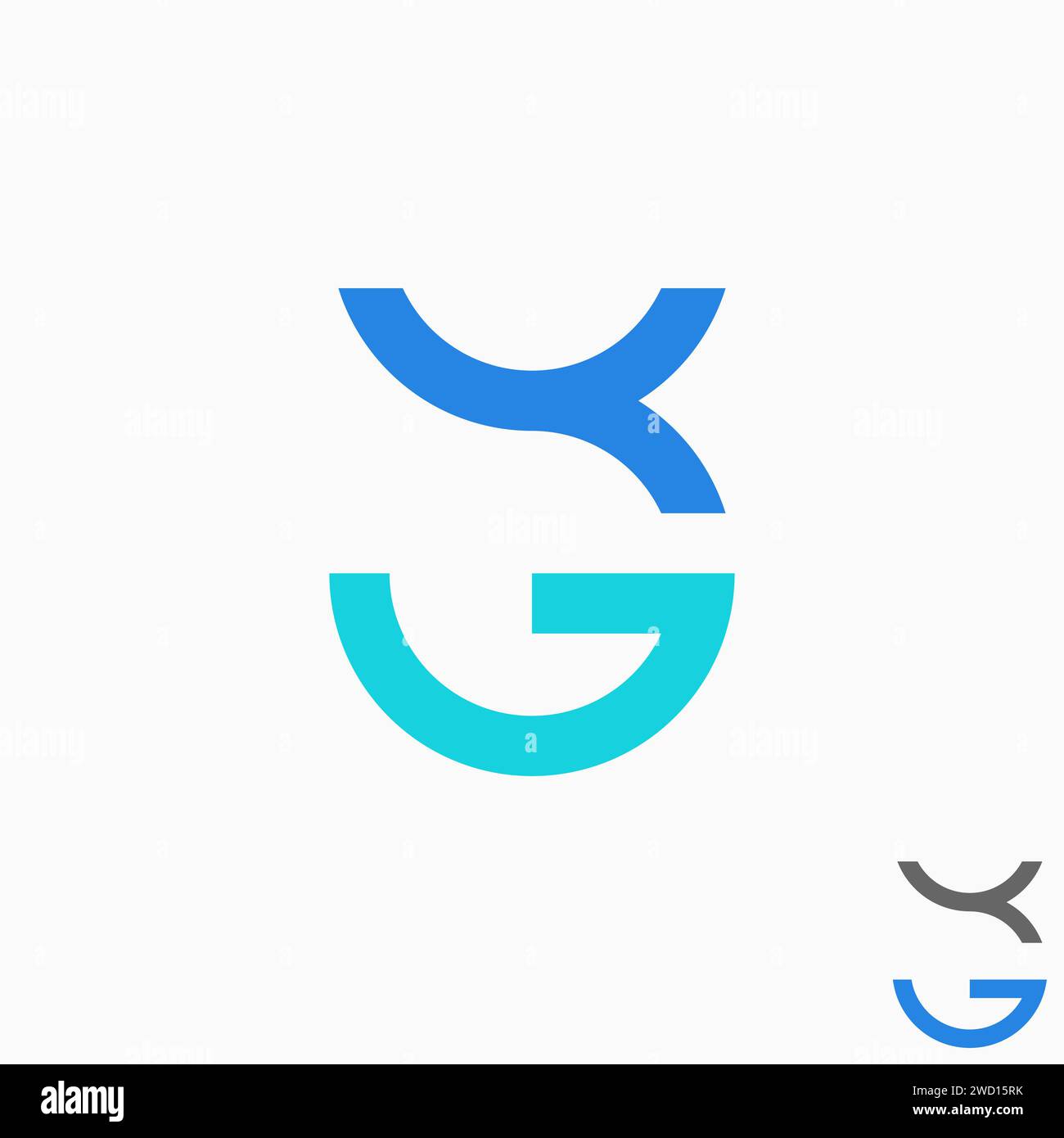 Logo design graphic concept creative premium vector stock initial letter YG or GY font cutting ...