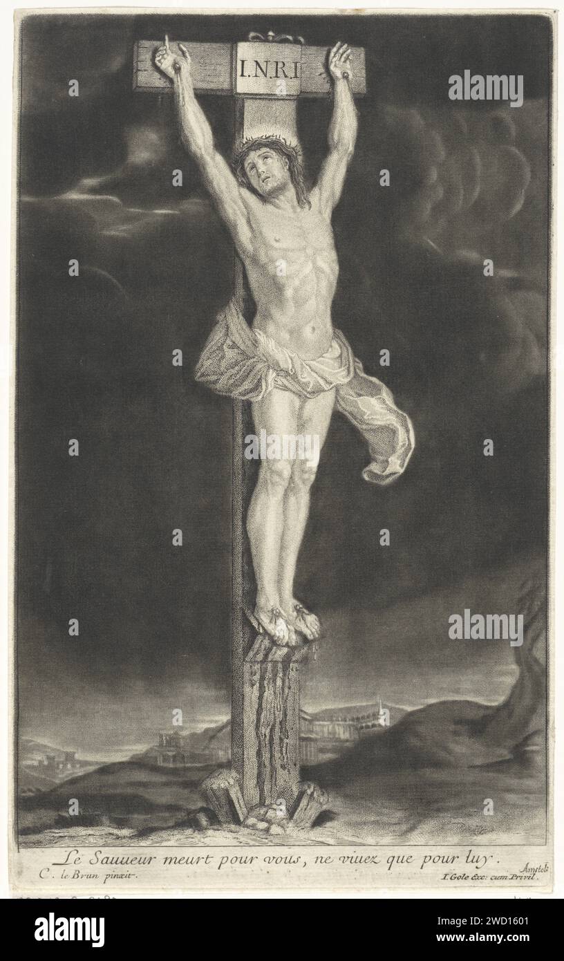 Christ on the Cross, Jacob Gole, After Charles Le Brun, 1670 - 1724 ...