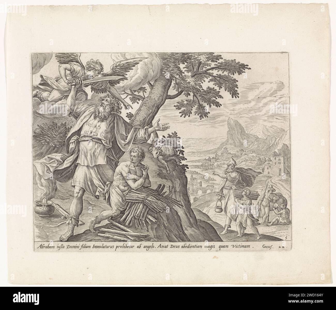 Offer from Isaac, Adriaen Collaert (attributed to), after Maerten de ...