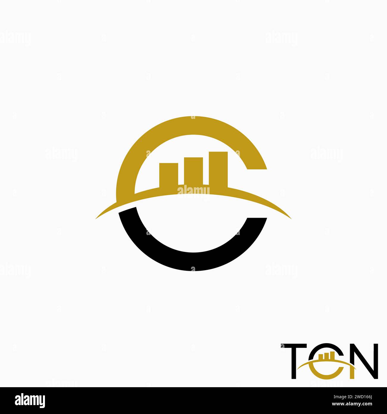 Logo design graphic concept creative premium vector stock initial letter C font cutting swoosh ...