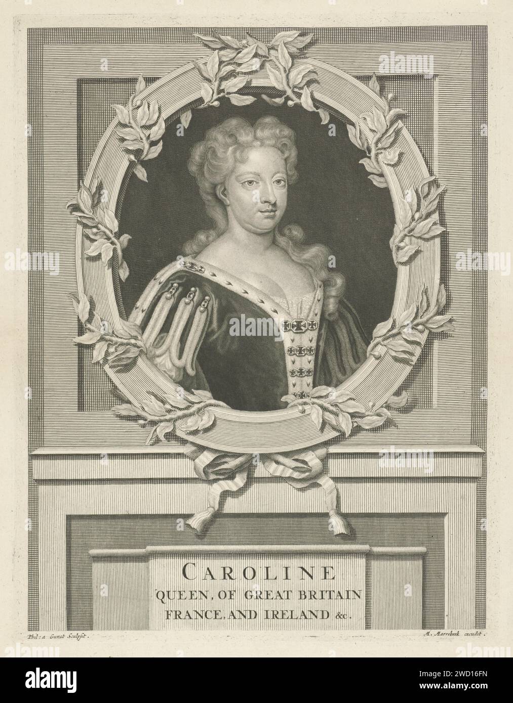 Portrait of Caroline van Anspach, queen of Great Britain, Philip van ...