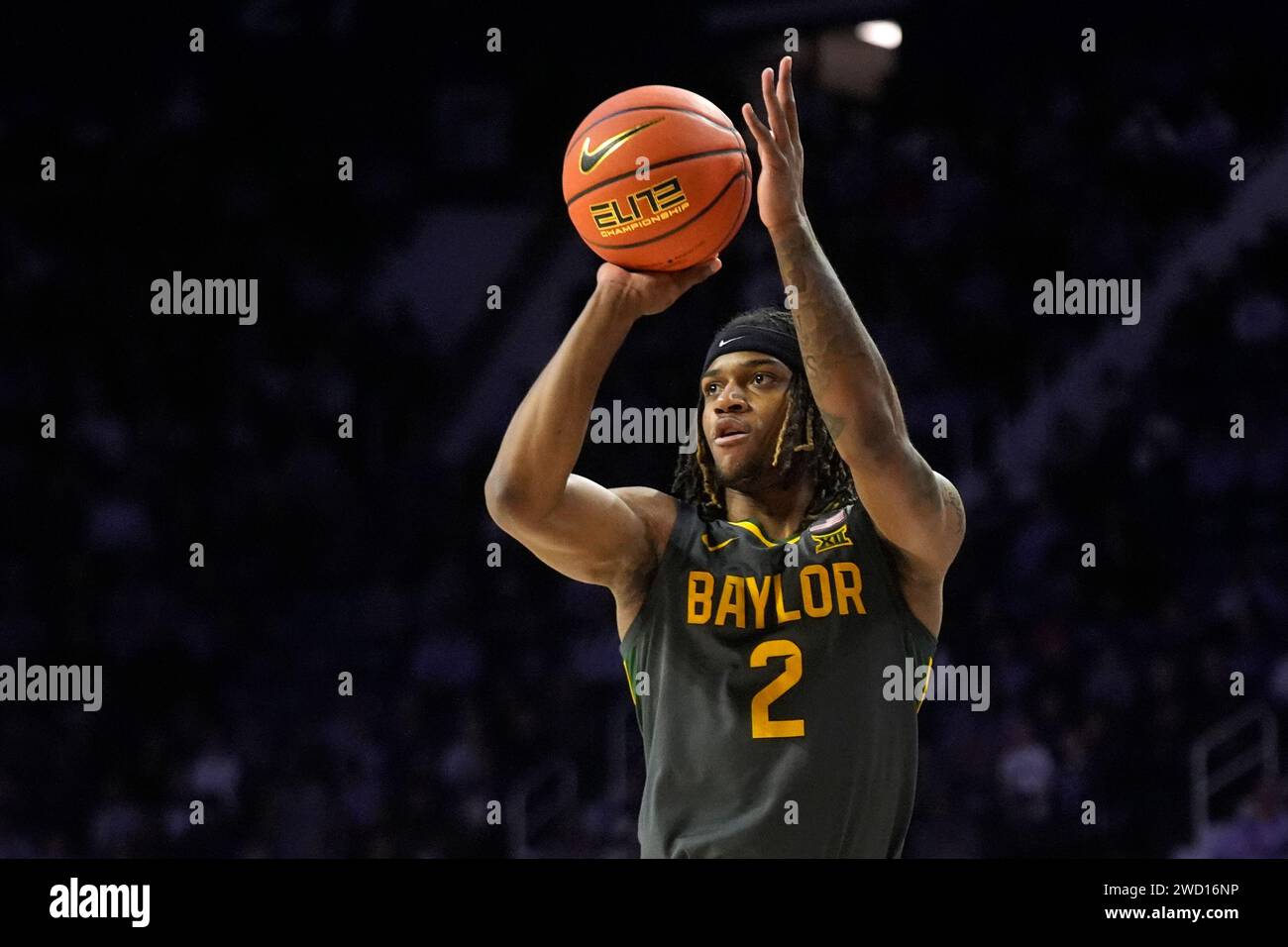 Baylor guard Jayden Nunn shoots during the first half of an NCAA ...