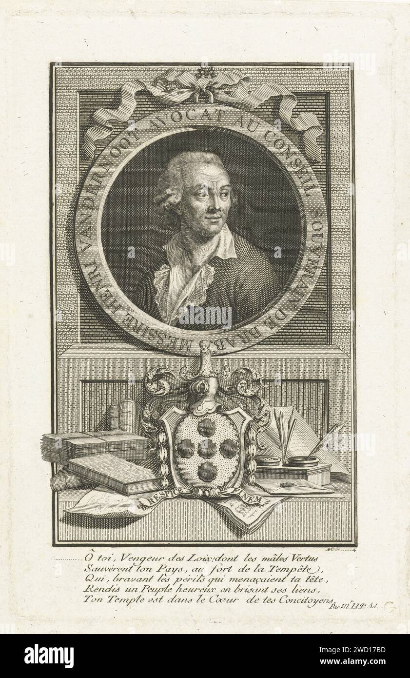 Portrait of Henri van der Noot, Antoine Cardon, c. 1787 - c. 1790 print ...