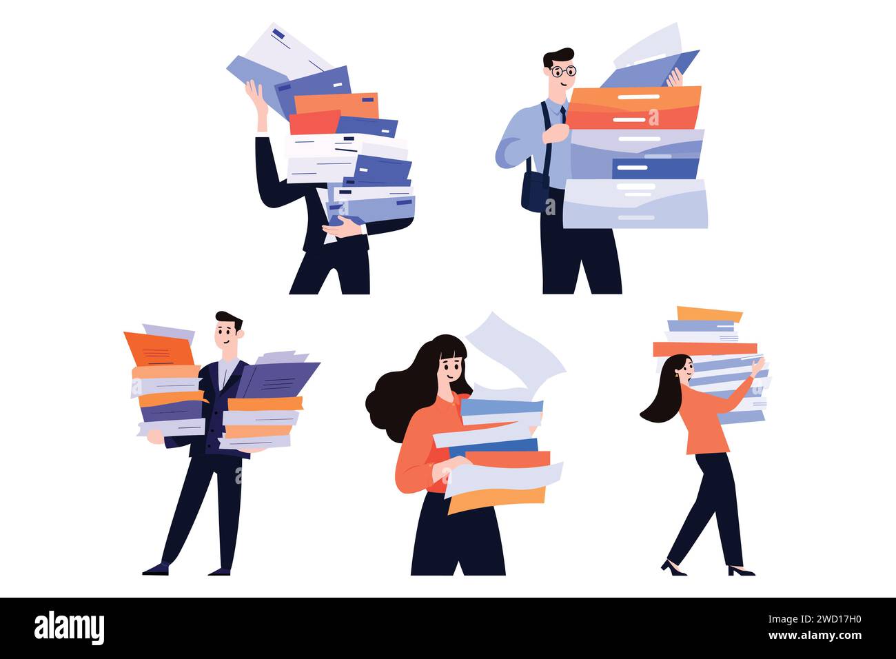 Business team working hard in Stock Vector Images - Alamy