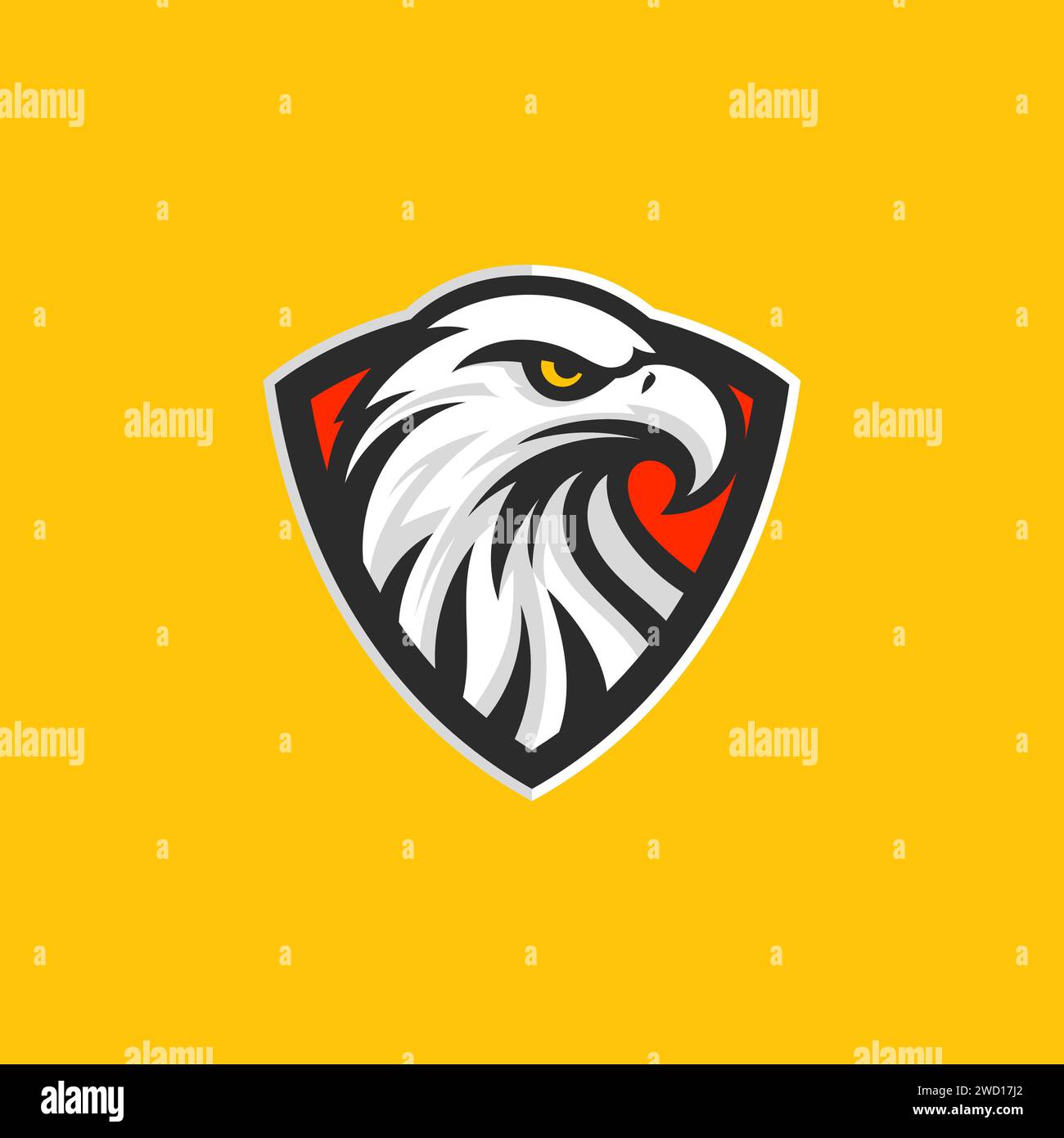 Retro eagle head logo emblem vector illustration. Vintage animal mascot professional corporate ...