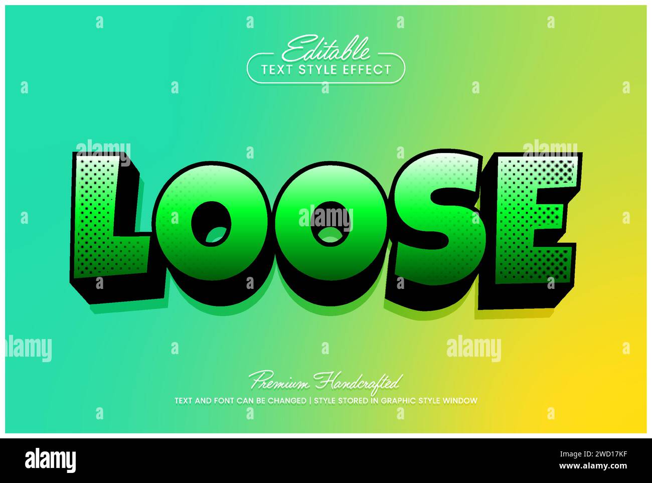 Retro Editable Vector 3d Text Style Effect With Halftone Pattern Suitable For Creating Eye
