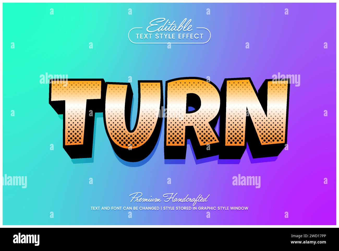 Retro Editable Vector 3d Text Style Effect With Halftone Pattern Suitable For Creating Eye