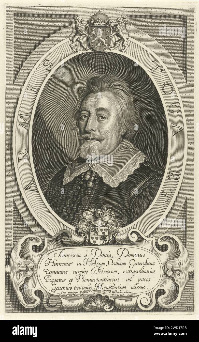 Portrait of Frans of Donia, Pieter de Jews (II), After Anselm of them ...