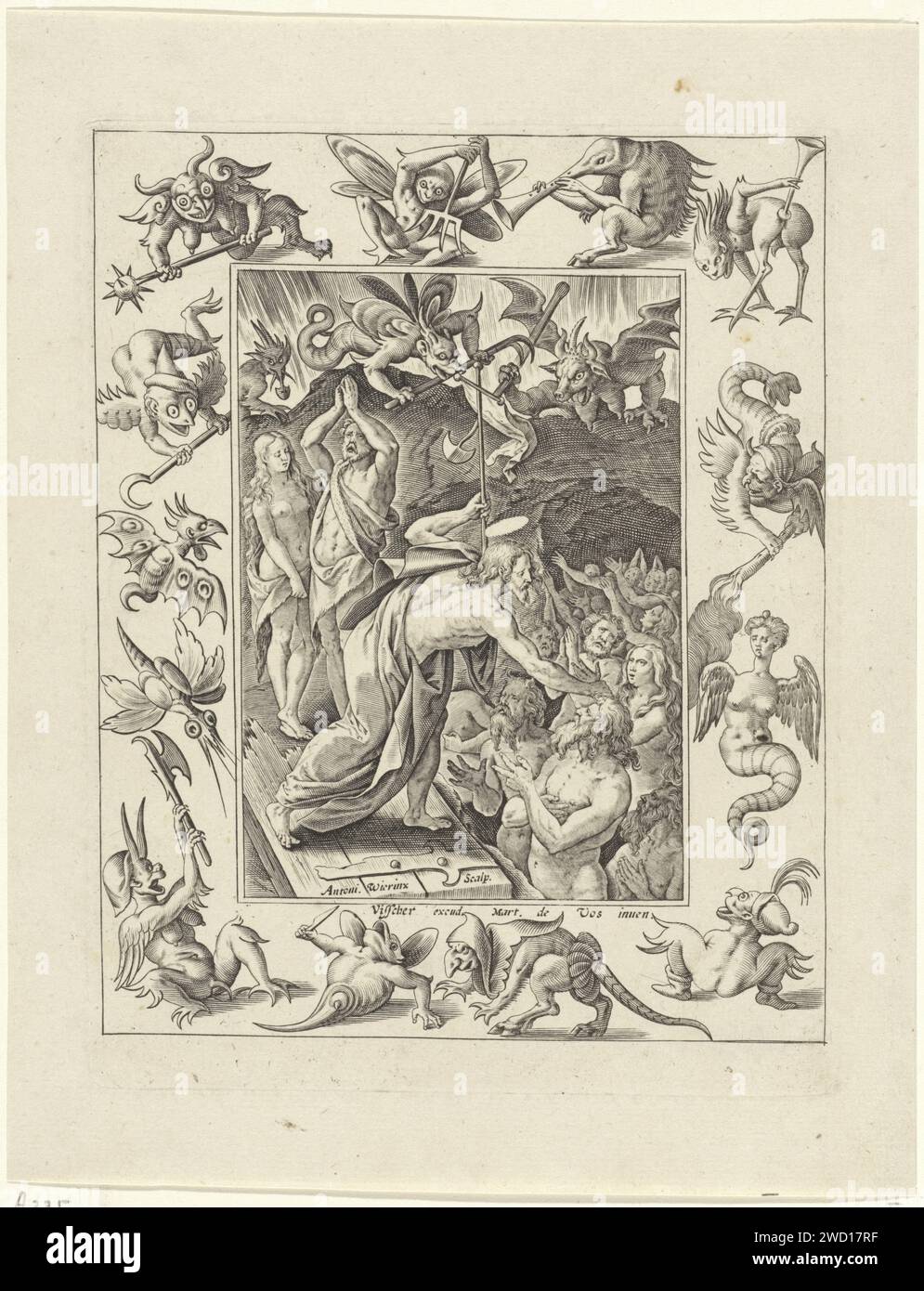 Christ in the Breepens, Antonie Wierix (II), After Maerten de Vos, 1582 - 1586 print After his ...