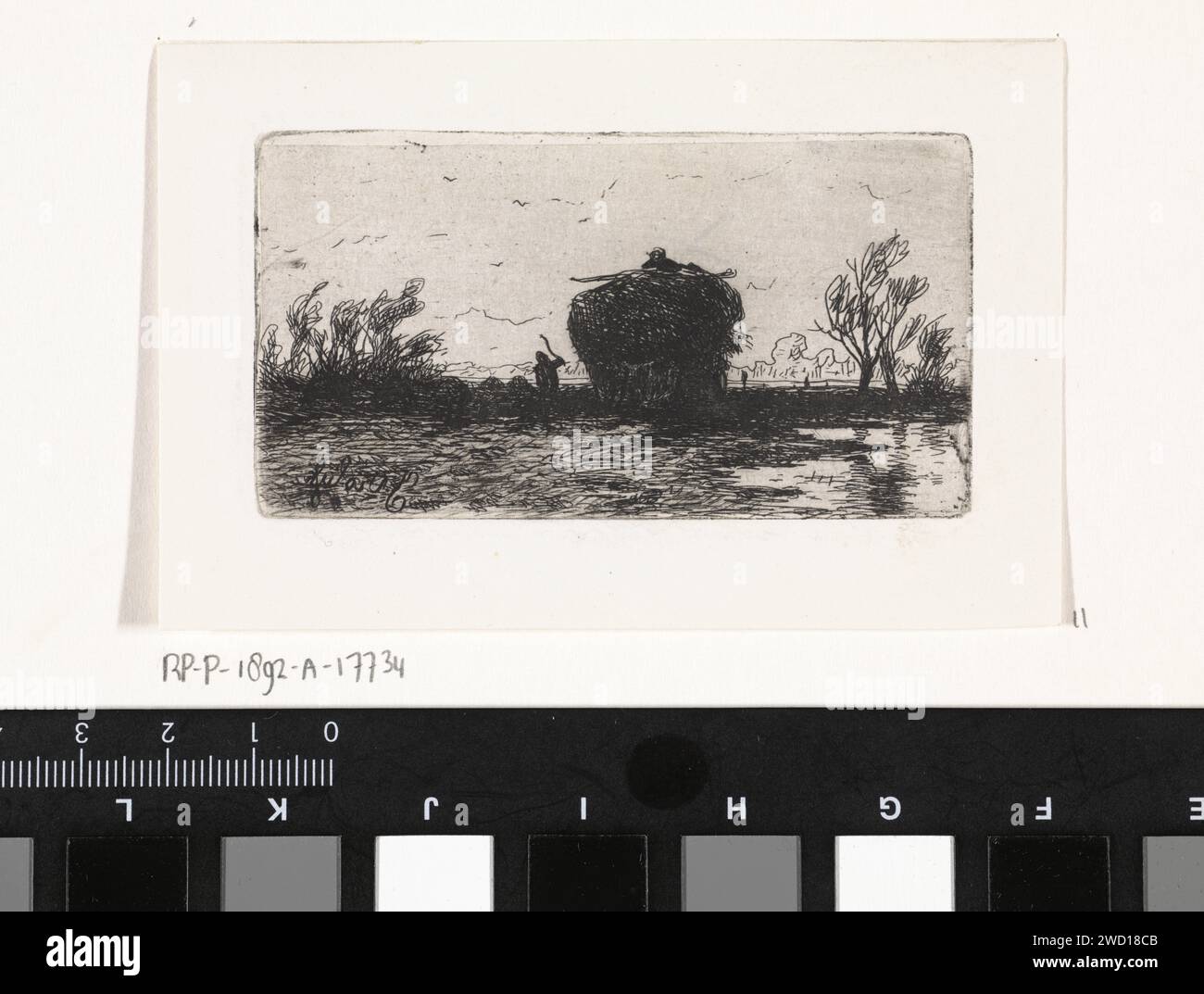 Haywagen in Weiland, Jan Vrolijk, 1860 - 1892 print The Hague paper ...