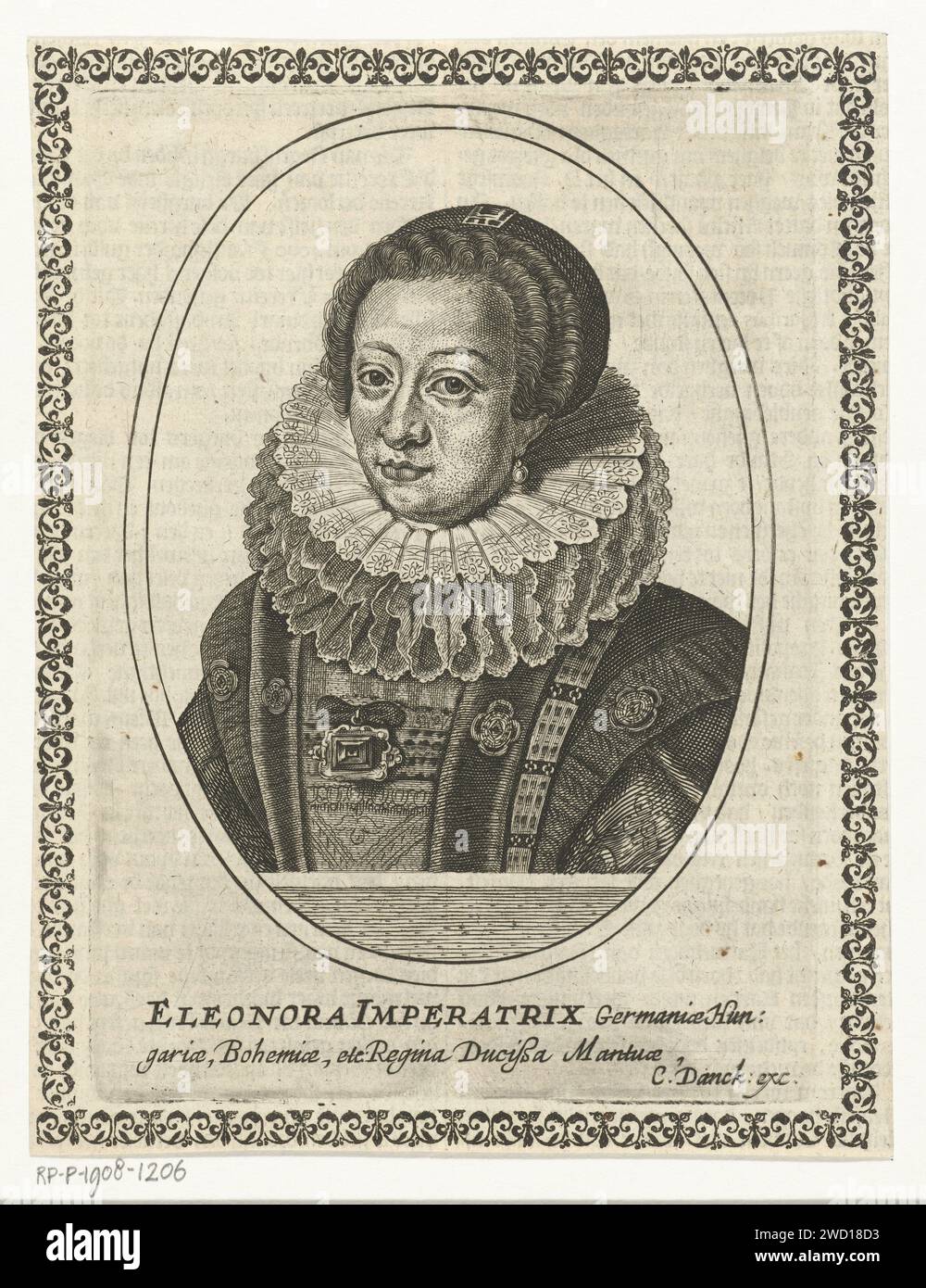 Portracted van Eionora Gonzaga in Ovaal, Cornelis Danckerts (I), 1613 ...