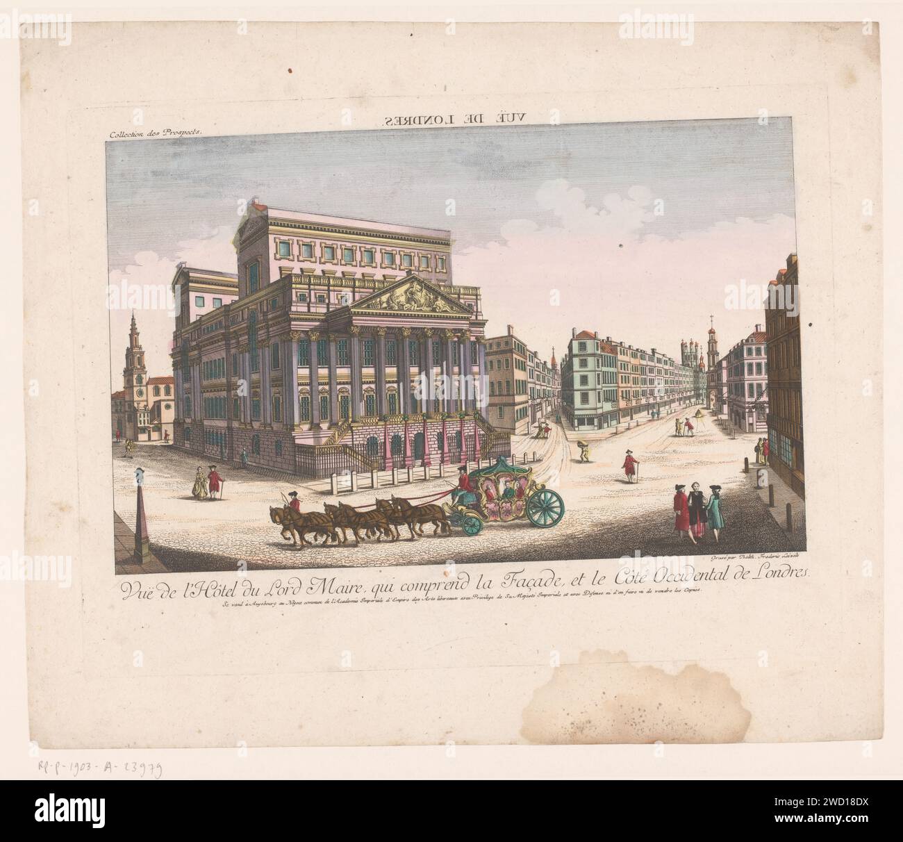 View of Mansion House in London, Kaiserlich Franziskische Academy, 1755 ...