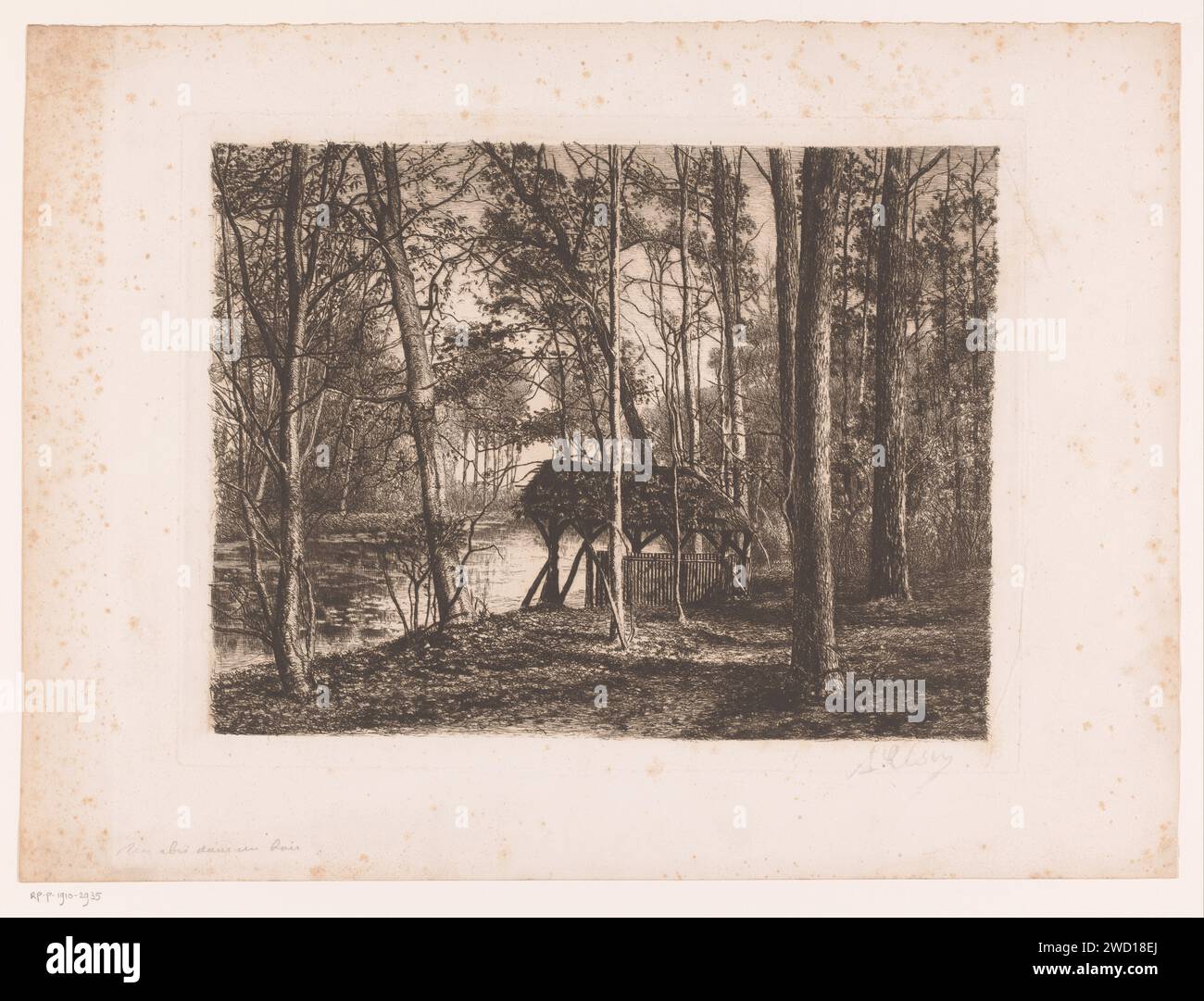 Forest face with water and hiding place, Alfred Elsen, 1860 - 1910 ...