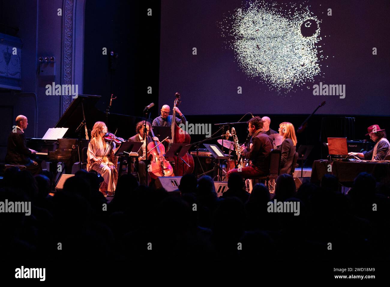 New York, USA. 17th Jan, 2024. Sakamoto Tribute Ensemble performs at ...