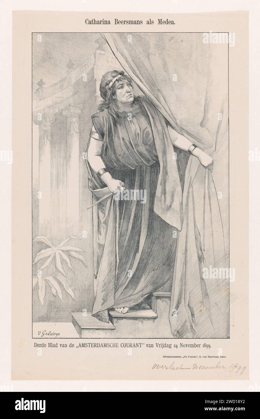 Catharina Beersmans as Medea, Petrus van Geldorp, 1899 print The ...