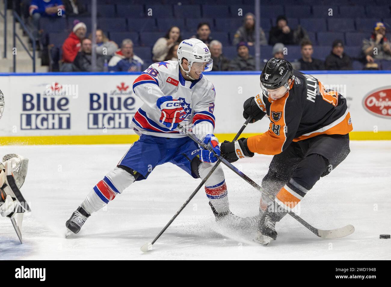 January 17th, 2024: Rochester Americans forward Mason Jobst (26) skates ...