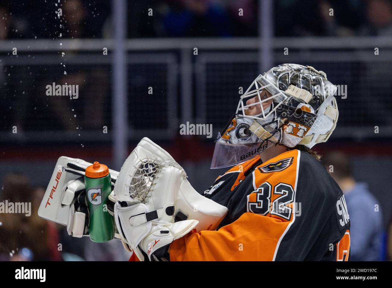 January 17th, 2024: Lehigh Valley Phantoms goaltender Felix Sandstrom ...