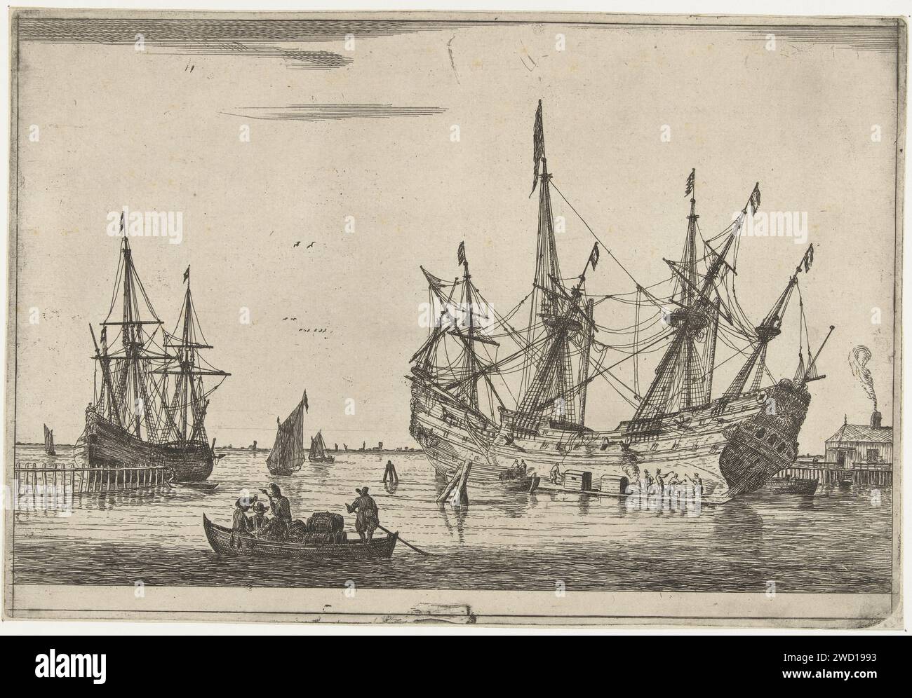 Waterproofing the hull of a ship, Reinier Nooms, 1650 - 1664 print A ...