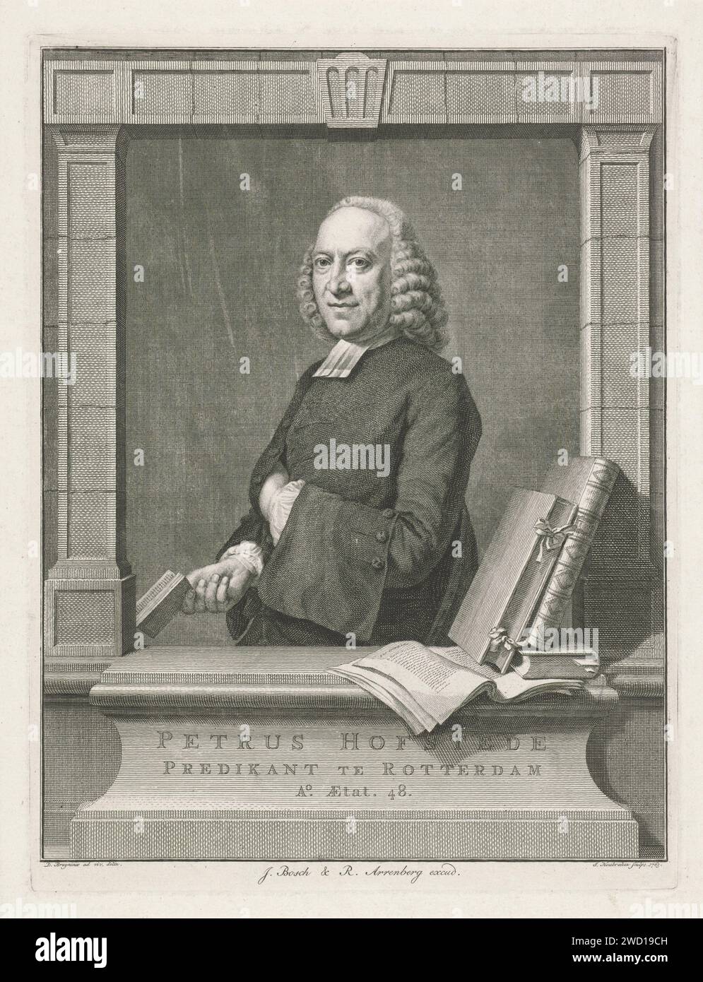 Portrait of Petrus Hofstede, Jacob Houbraken, After Daniël Bruyninx ...