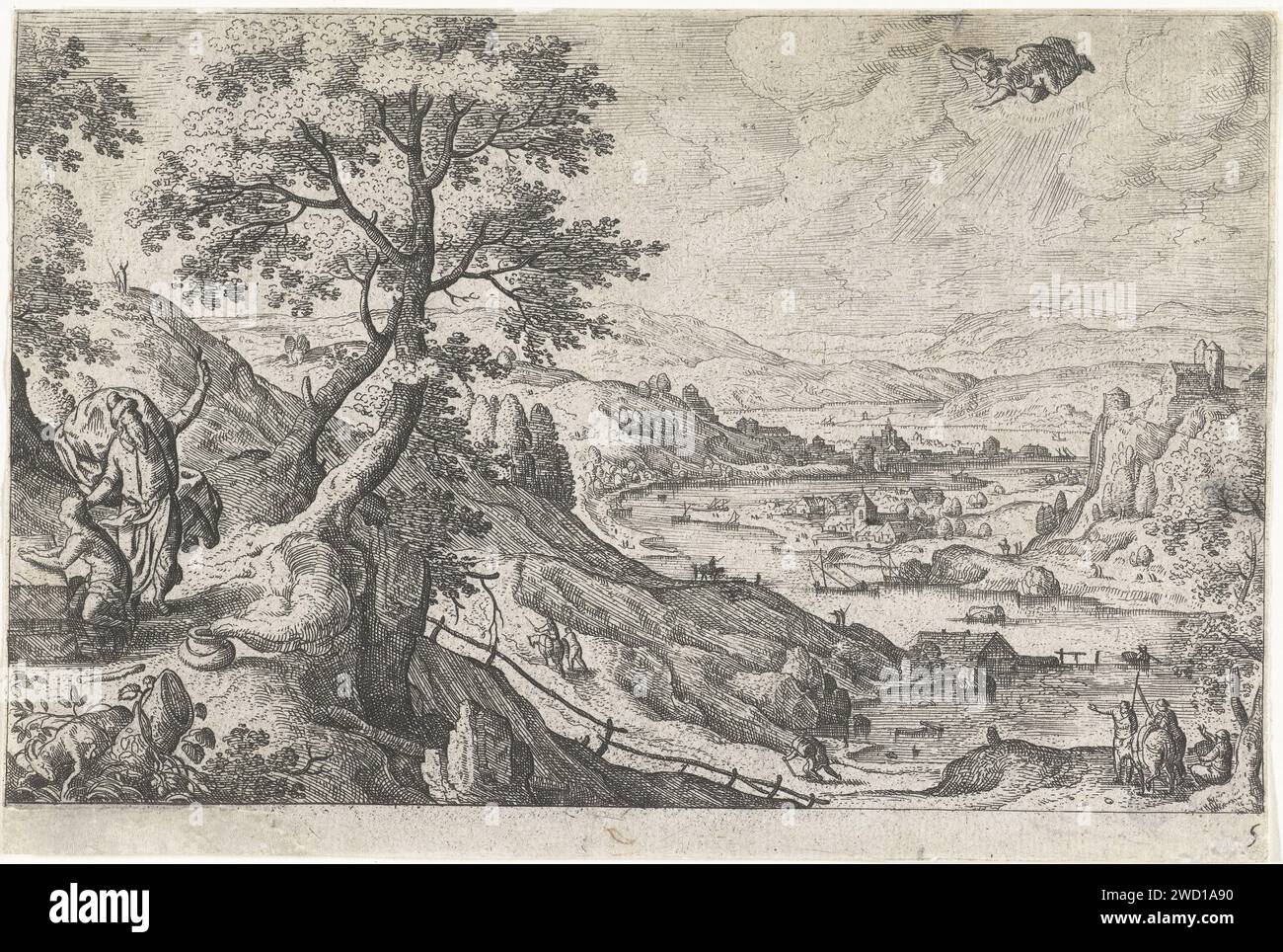 Sacrifice of isaac the angel stops the hand of abraham hi-res stock ...