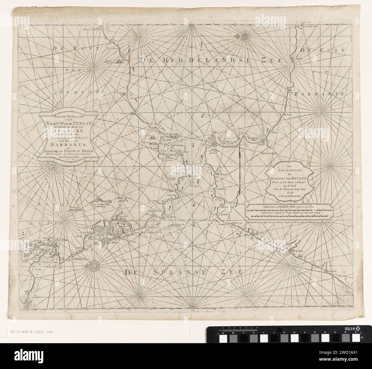Pass card of the Strait van Gibraltar, Anonymous, 1681 - 1803 print ...