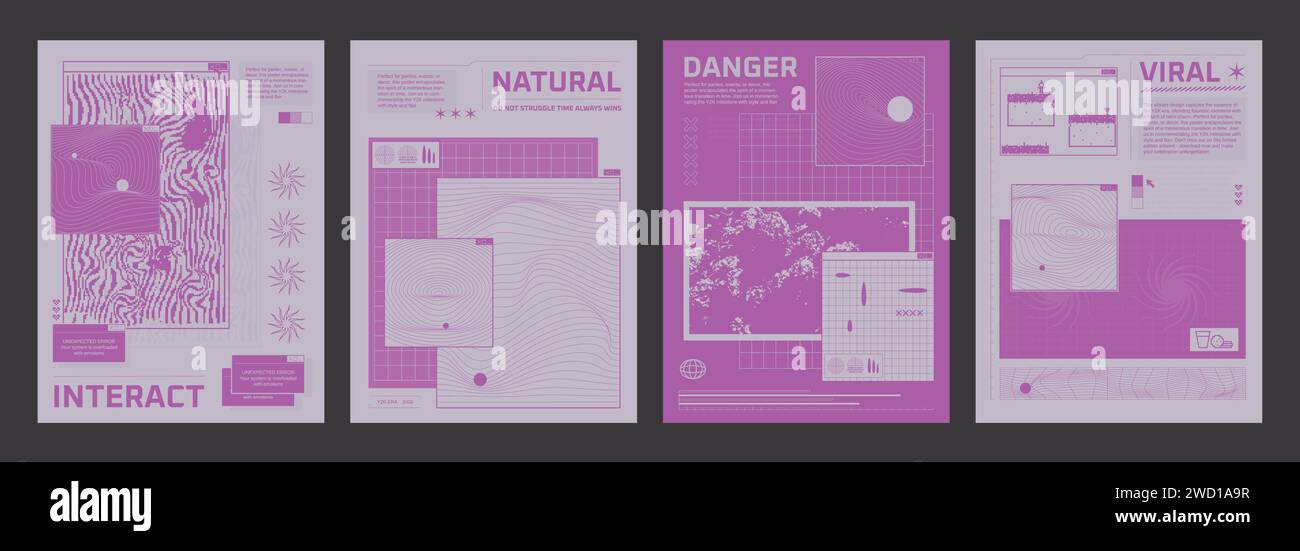 Y2k design template for poster or banner with grid and bitmap pixel ...