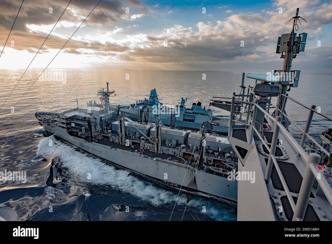 USNS Supply is underway with Danish Navy frigate HDMS Peter Willemoes ...