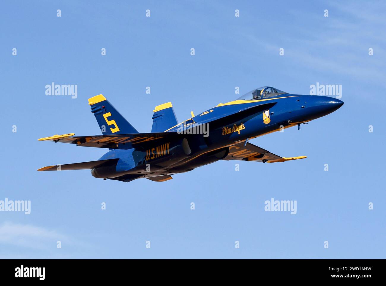 A Blue Angels aircraft in flight over El Centro, California Stock Photo ...