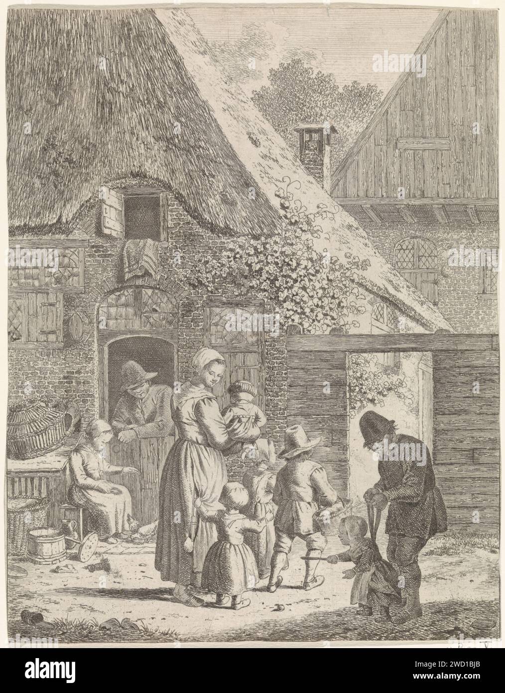 Farmers and children at Farm, Johannes Christiaan Janson, 1778 - 1823 ...