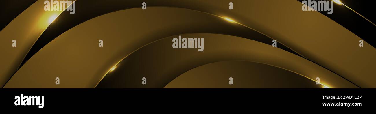 Dark bronze wavy abstract background with neon laser lines. Vector ...