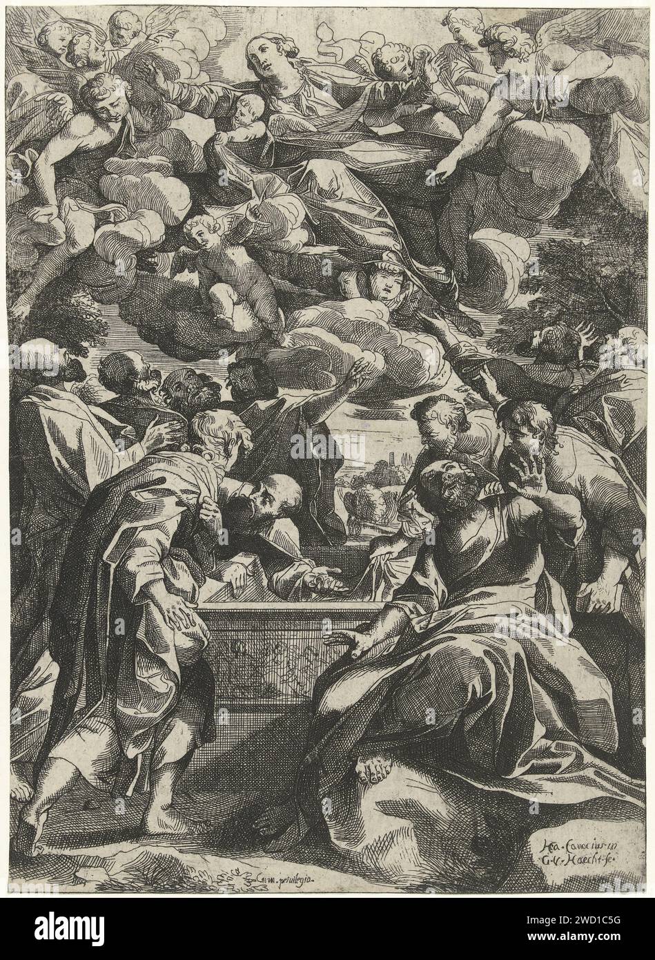 Ascension of Maria, Willem van Haecht (II), After A. Carracci, 1603 ...