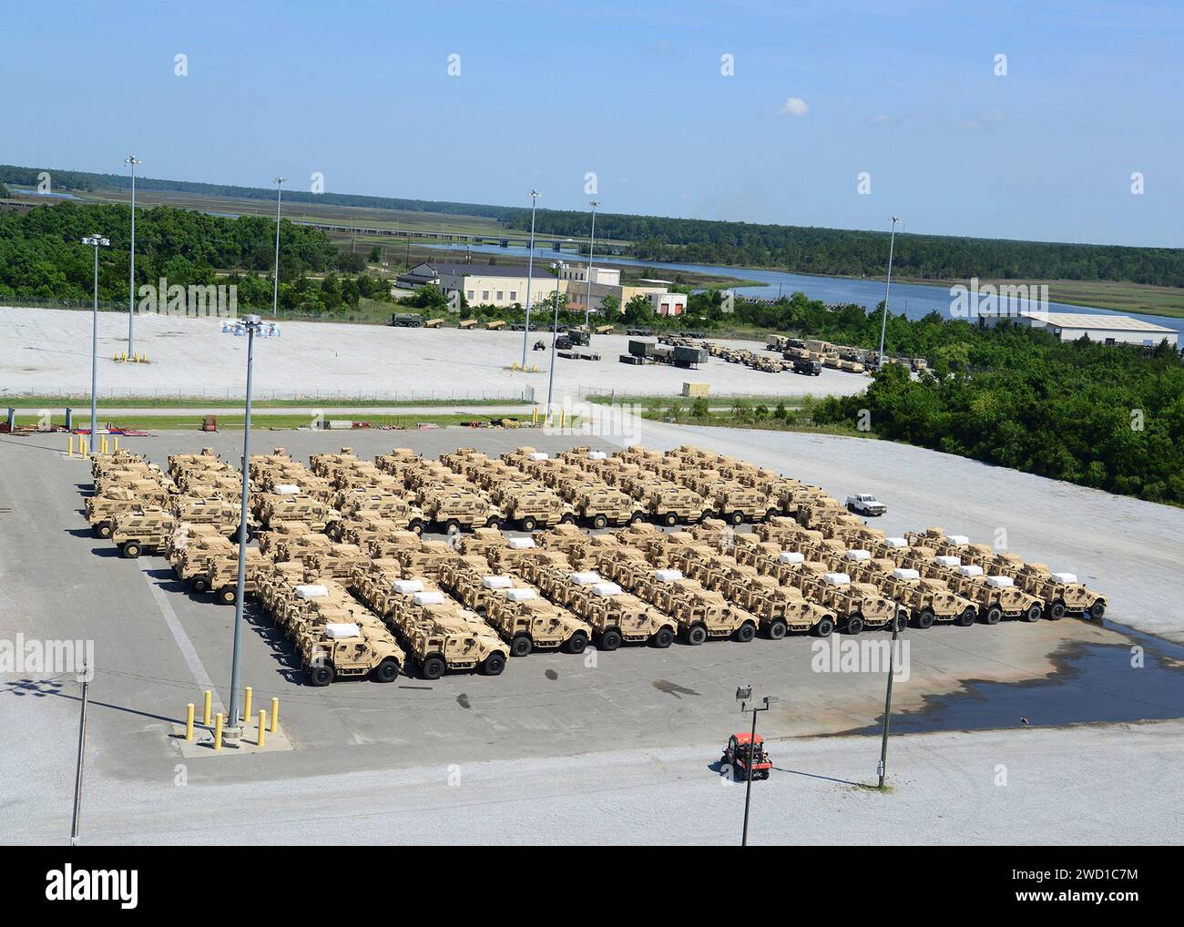Mine-resistant ambush protected vehicles parked in a lot Stock Photo ...