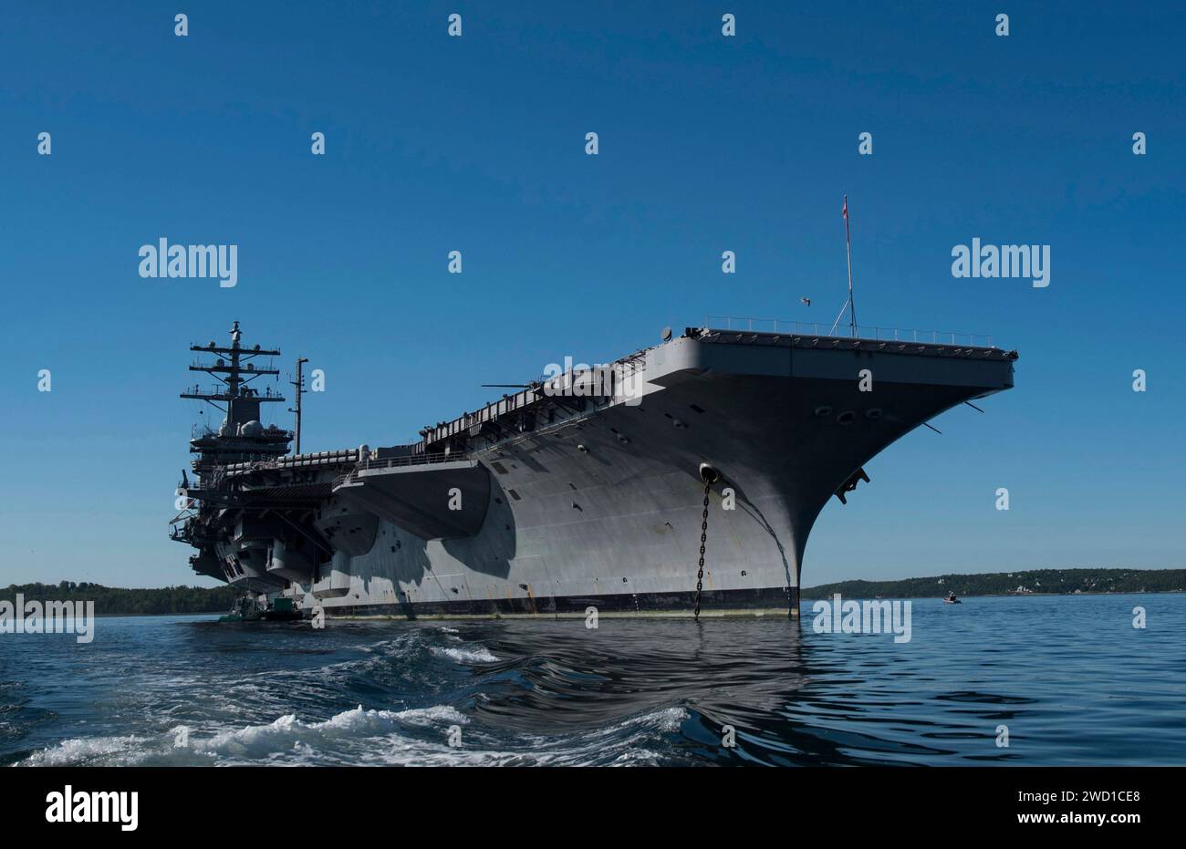 The aircraft carrier USS Dwight D. Eisenhower is anchored in Halifax ...