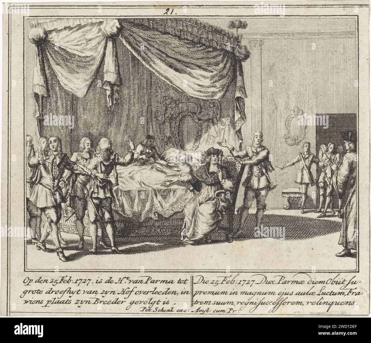 Death of Francesco Farnese, Leonard Schenk, After Adolf van der Laan ...