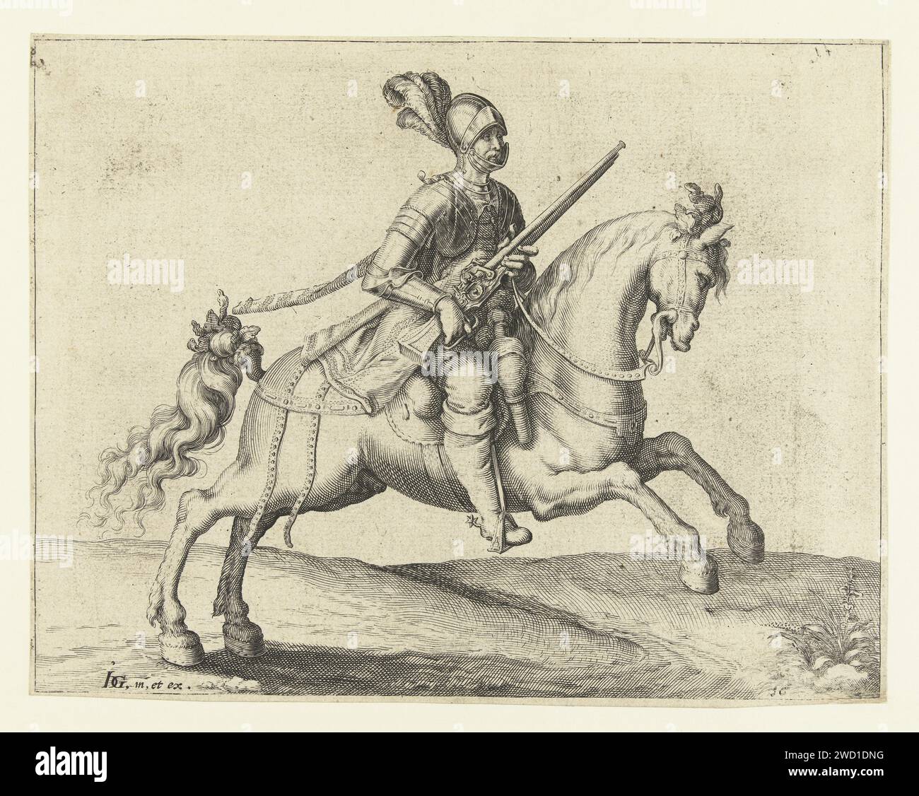 Rider with Harquebus, turned to the left, Jacques de Gheyn (II ...