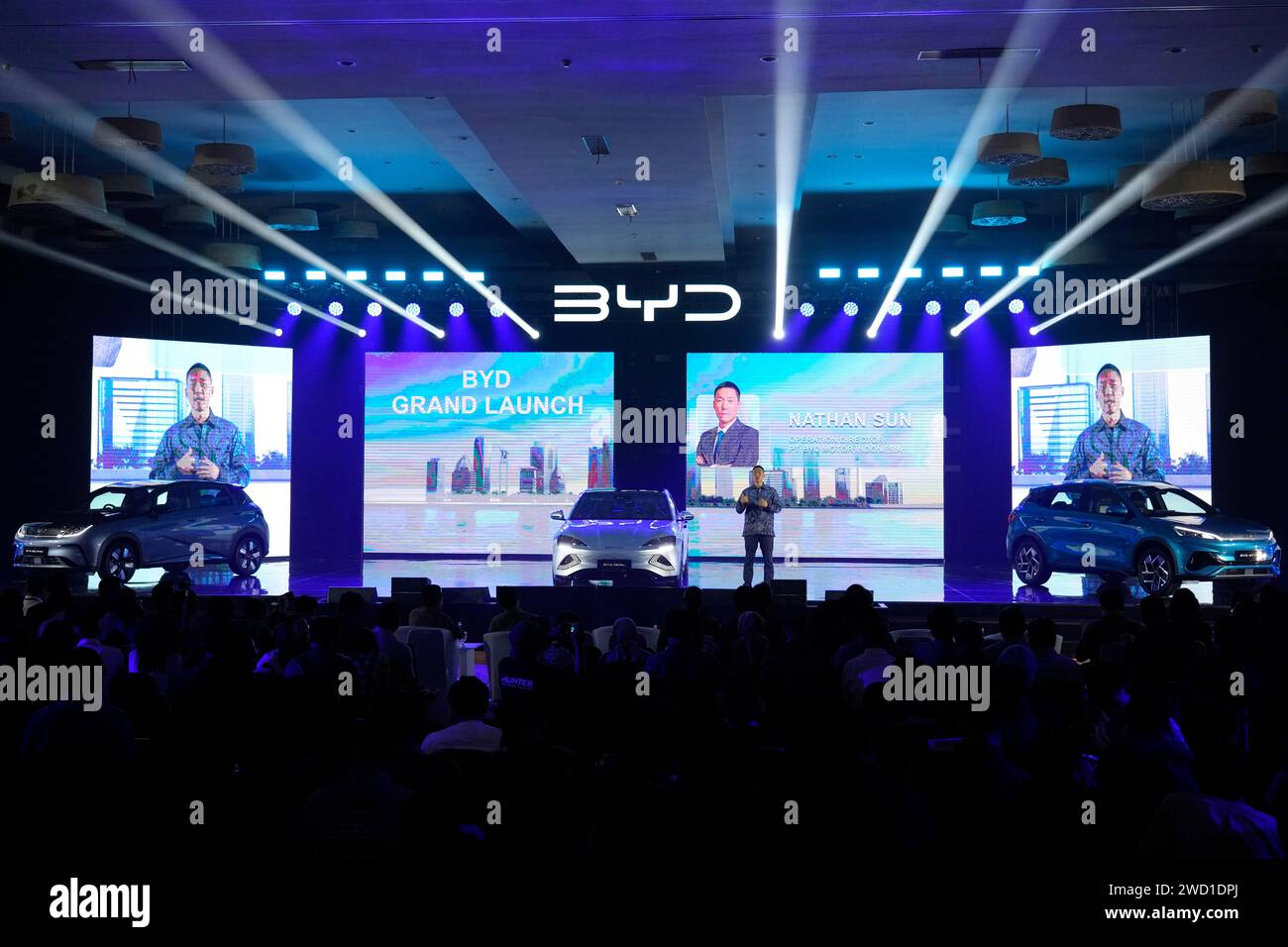 BYD Indonesia's Operation Director Nathan Sun delivers his speech ...