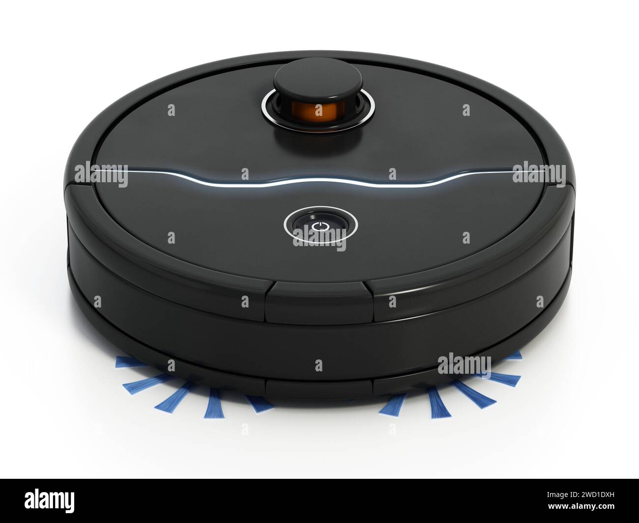 Robot vacuum cleaner isolated on white background. 3D illustration ...