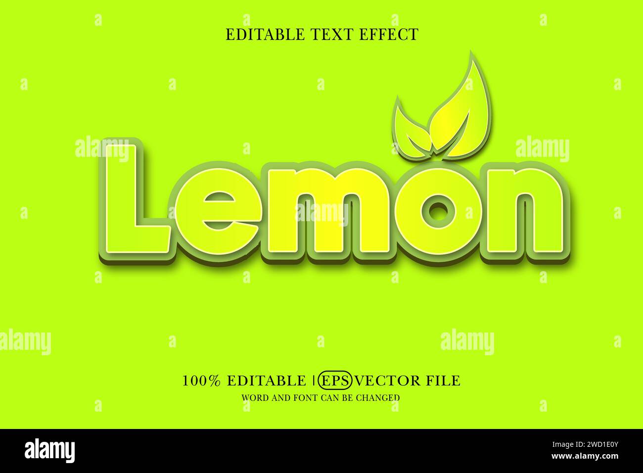 3d lemon text effect hi-res stock photography and images - Alamy