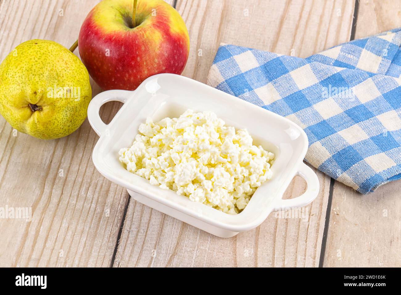 Organic grain cottage cheese in the bowl Stock Photo - Alamy