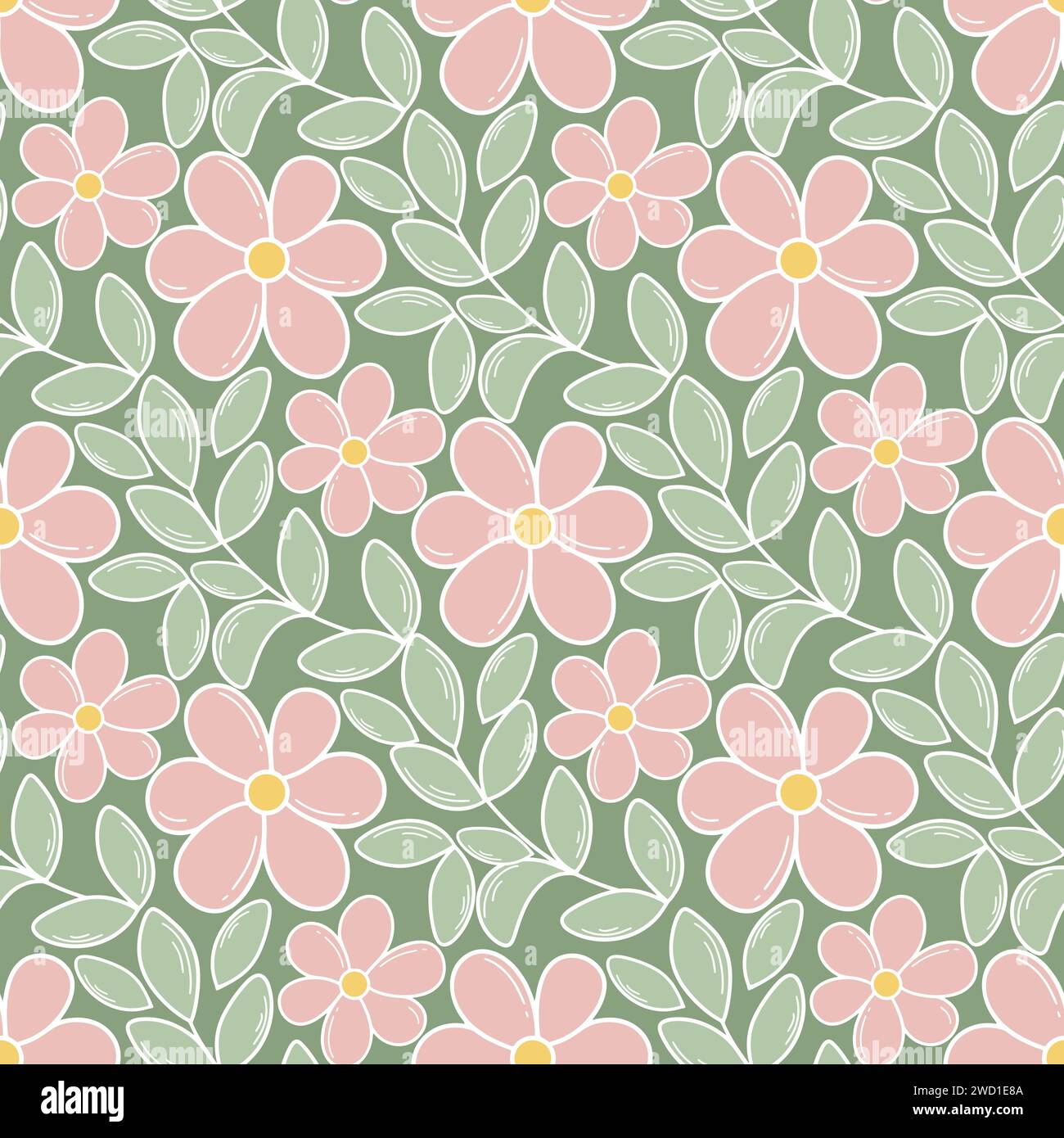 Spring floral seamless pattern, vector illustration Stock Vector Image ...