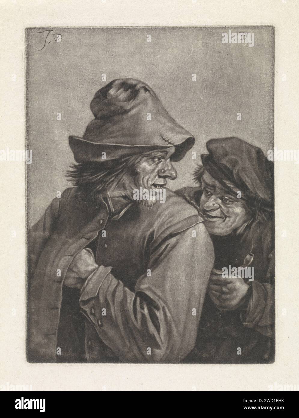 Two Farmers, Jan van der Bruggen, After David Teniers (II), 1659 - 1740 ...