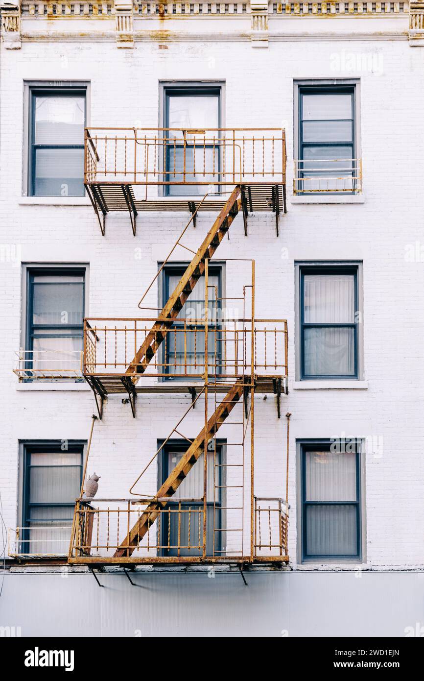 Fire escapes are attached to a building as a safety measure Stock Photo ...