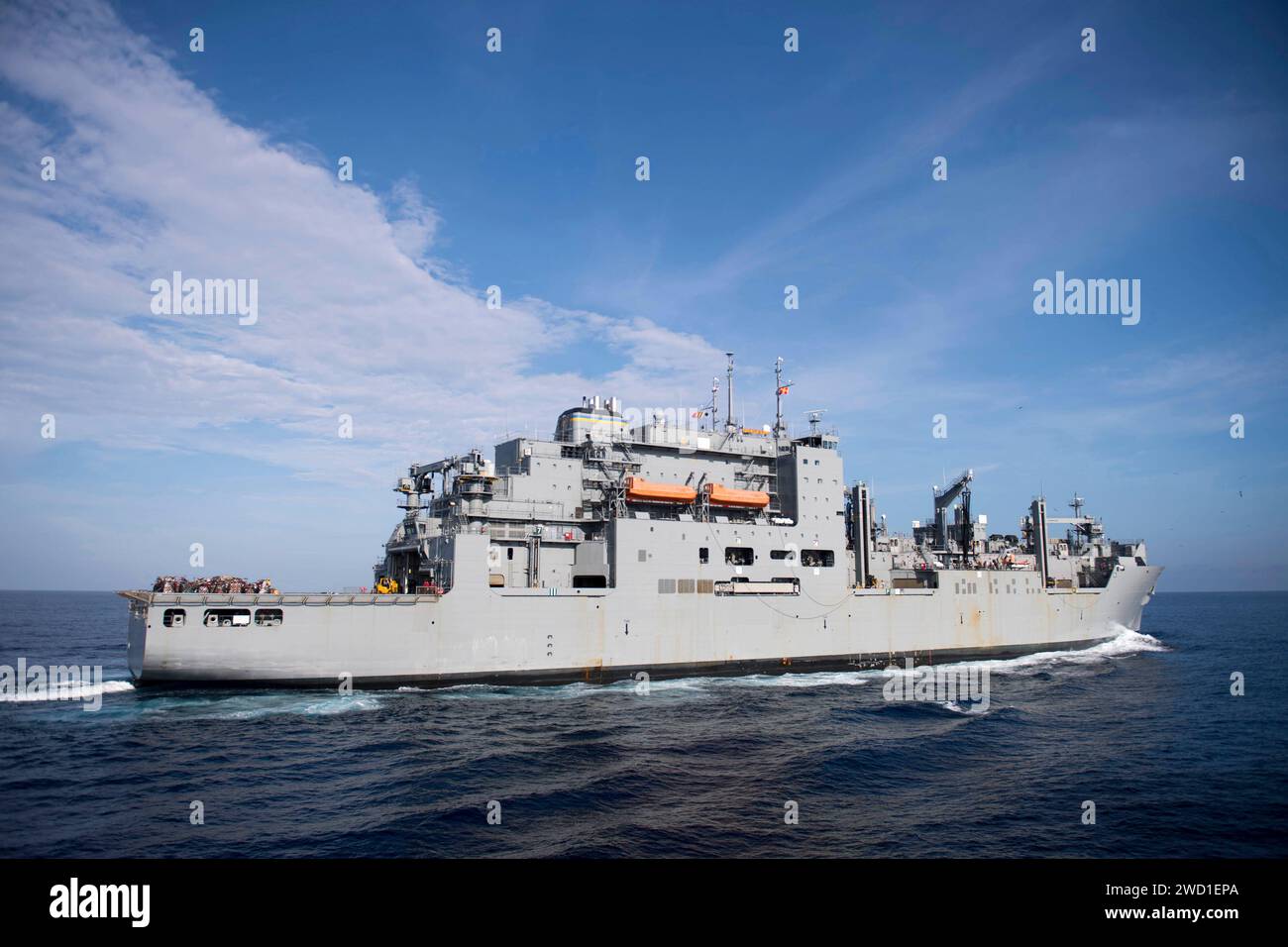 The dry cargo and ammunition ship USNS William McLean transits the ...