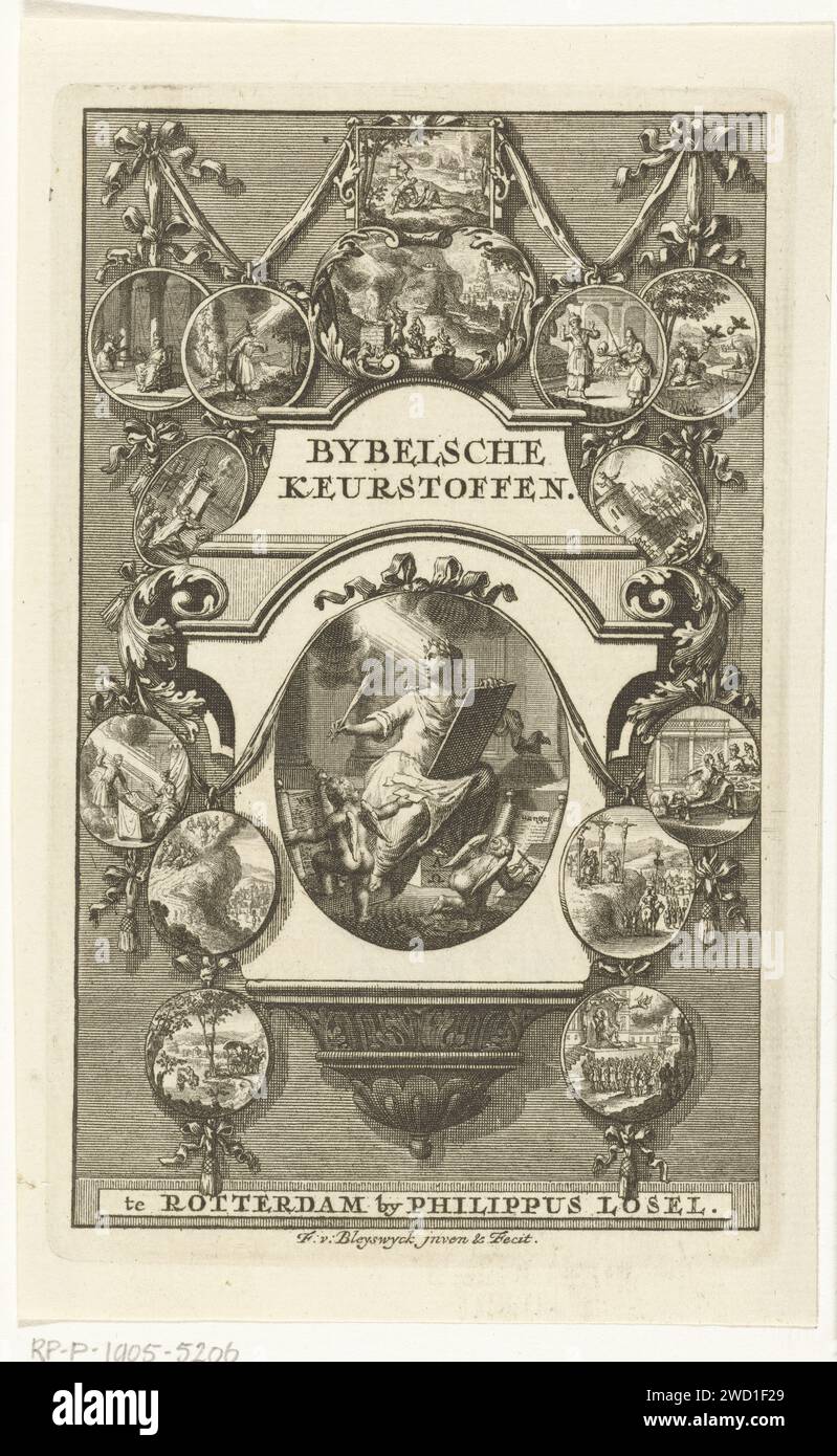 Allegory with Biblical scenes, François Van Bleyswijck, 1732 print ...