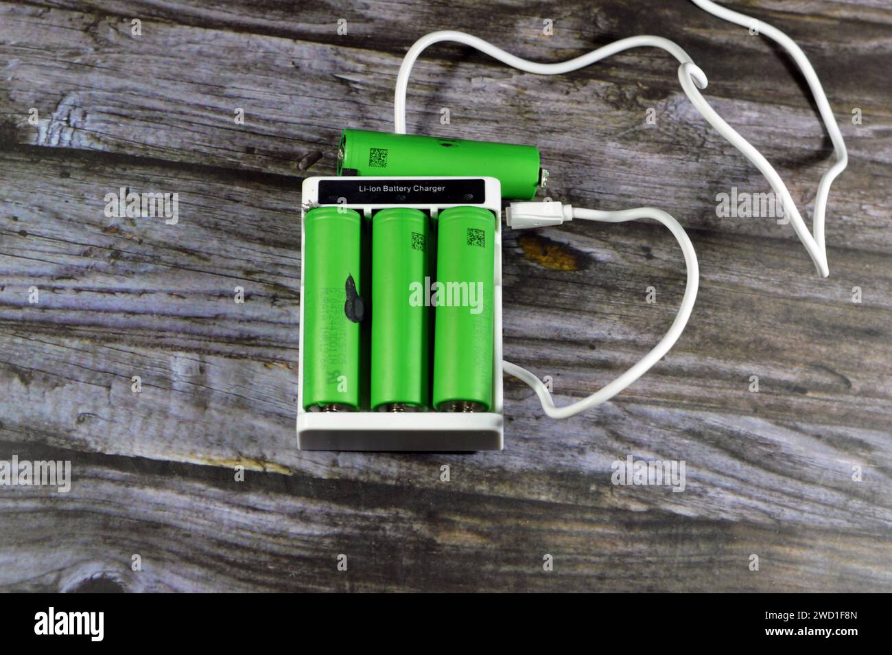 Cairo, Egypt, January 15 2024: 18650 battery pack cells, cylindrical ...