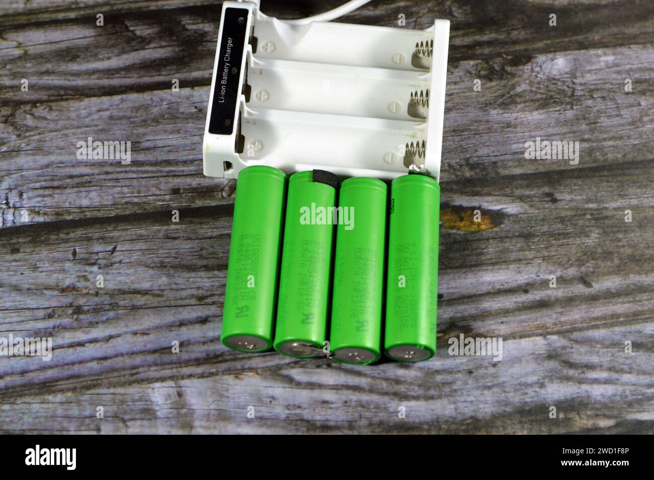 Cairo, Egypt, January 15 2024: 18650 battery pack cells, cylindrical ...