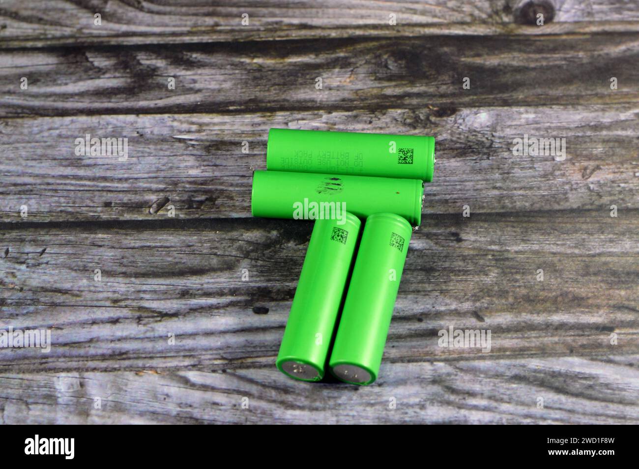 Cairo, Egypt, January 15 2024: 18650 battery pack cells, cylindrical ...