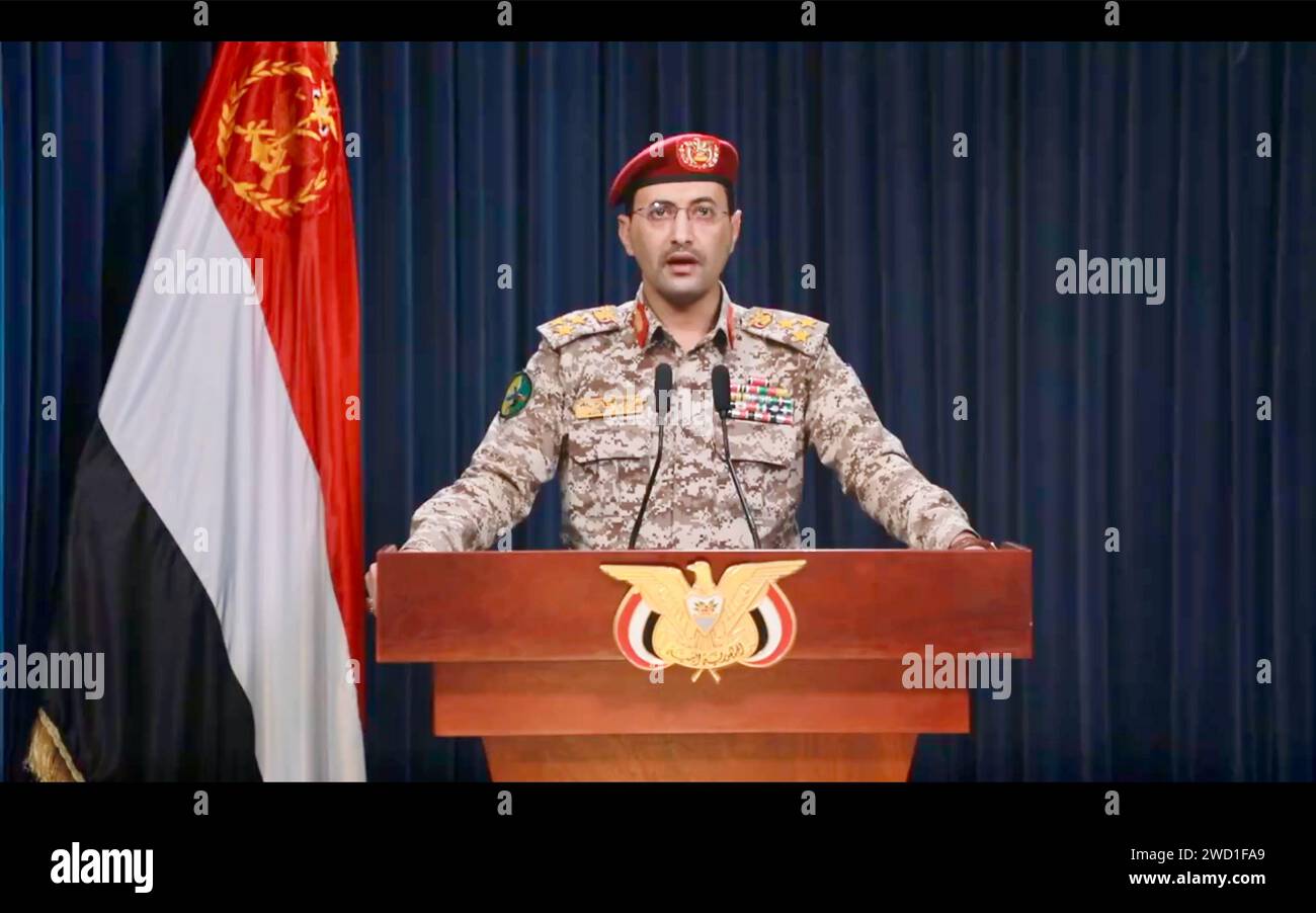 Sanaa. 18th Jan, 2024. This screenshot captured from a video released ...