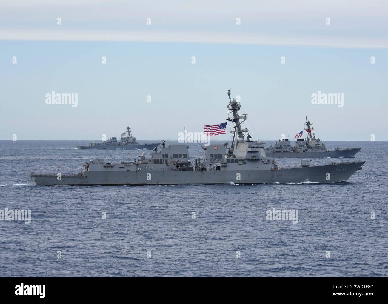 Guided-missile destroyers USS Kidd, USS Howard and USS Shoup transit ...