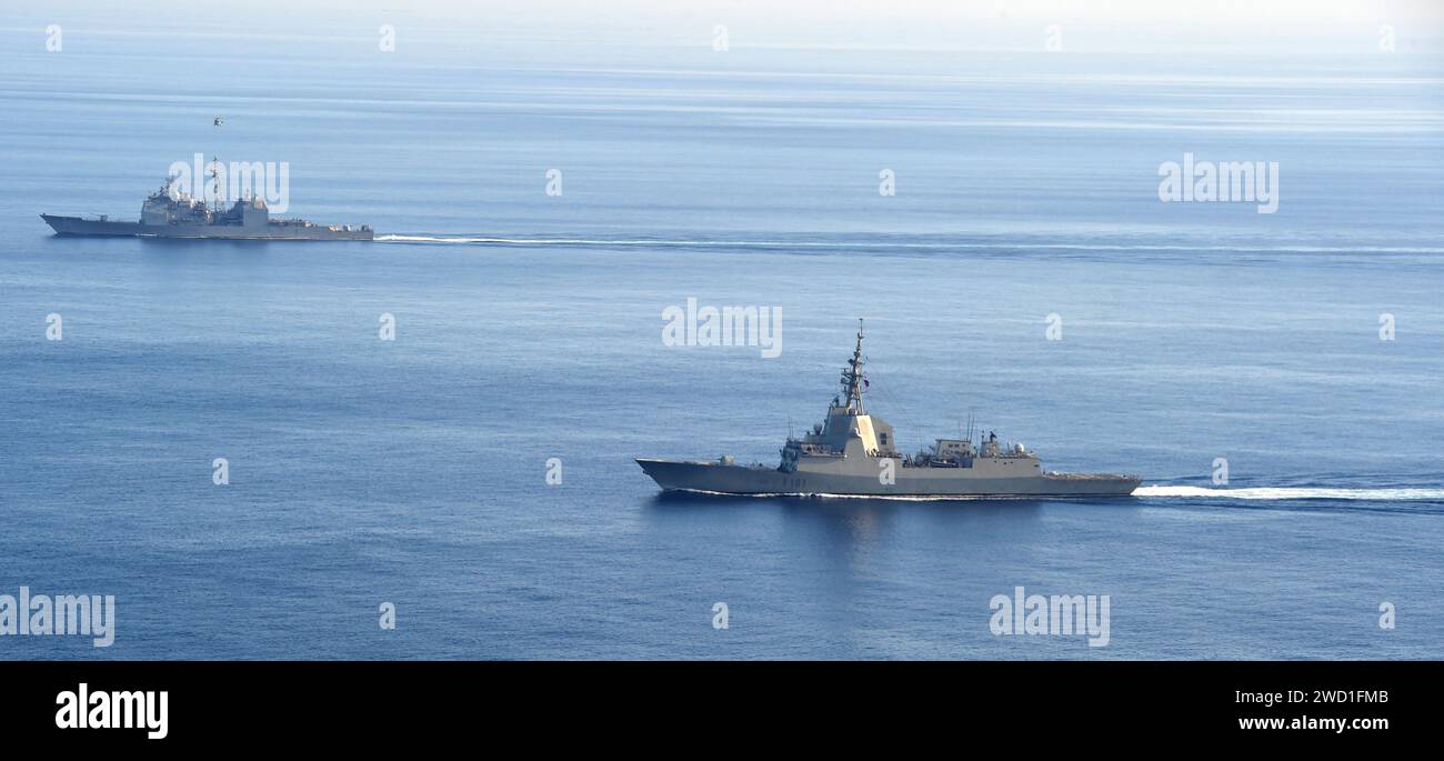 The Spanish frigate Alvaro de Bazan sails in formation with USS ...